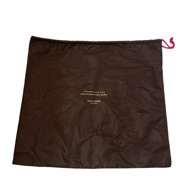 Bags | Kate Spade Medium Drawstring Dust Bag Brown With Gold Lettering ...